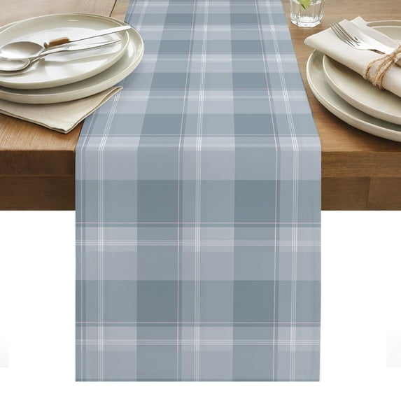 Blue Sky Buffalo Plaid Table Runner Farmhouse Geometric Modern ...