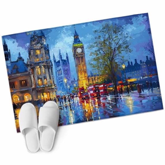 Blue Sky Building Bathroom Rug Washable 2x3 Entryway Rug Non Slip ...