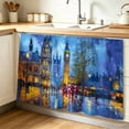 Blue Sky Building Cabinet Curtains for Shelves, Modern Art Privacy ...