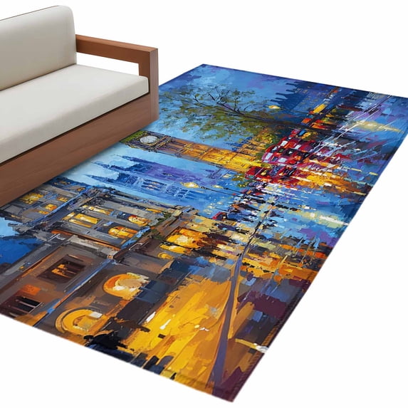 Blue Sky Building Kitchen Runner Rug 2.7x5 Washable Runners for Hallway ...
