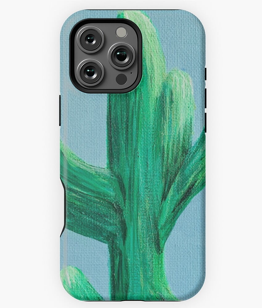Blue Sky Cactus Desert Landscape Phone Case for iPhone 16 15 14 13 12 ...