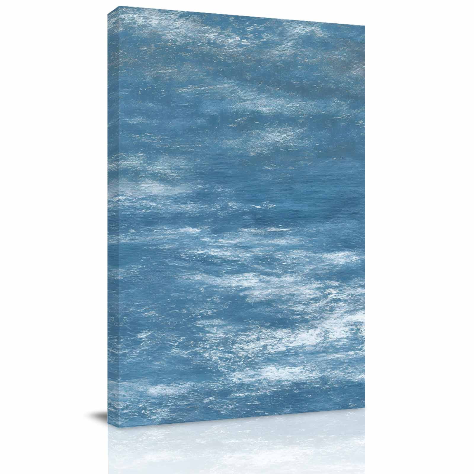 Blue Sky Canvas Wall Art for Living Room, Modern Abstract Gradient Blue ...