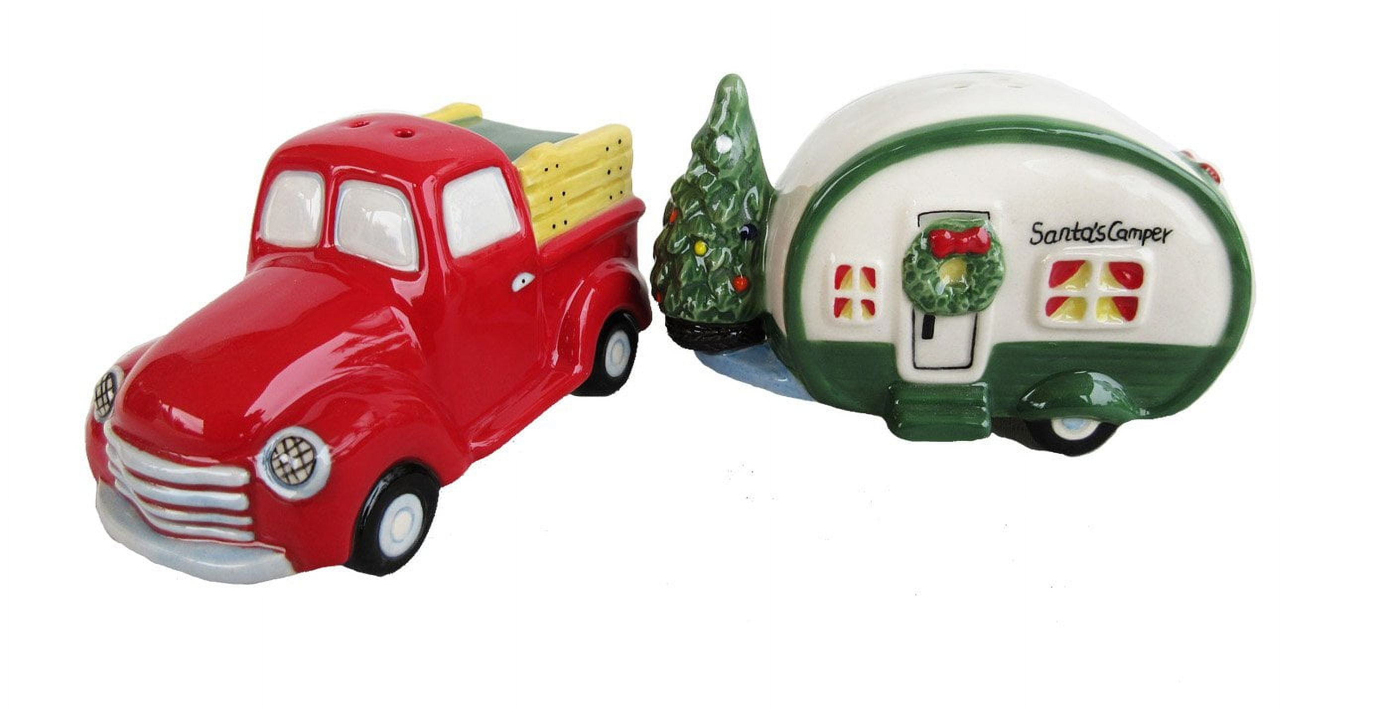 Blue Sky Ceramic Red Truck and Camper Set Salt & Pepper, 2 Piece ...