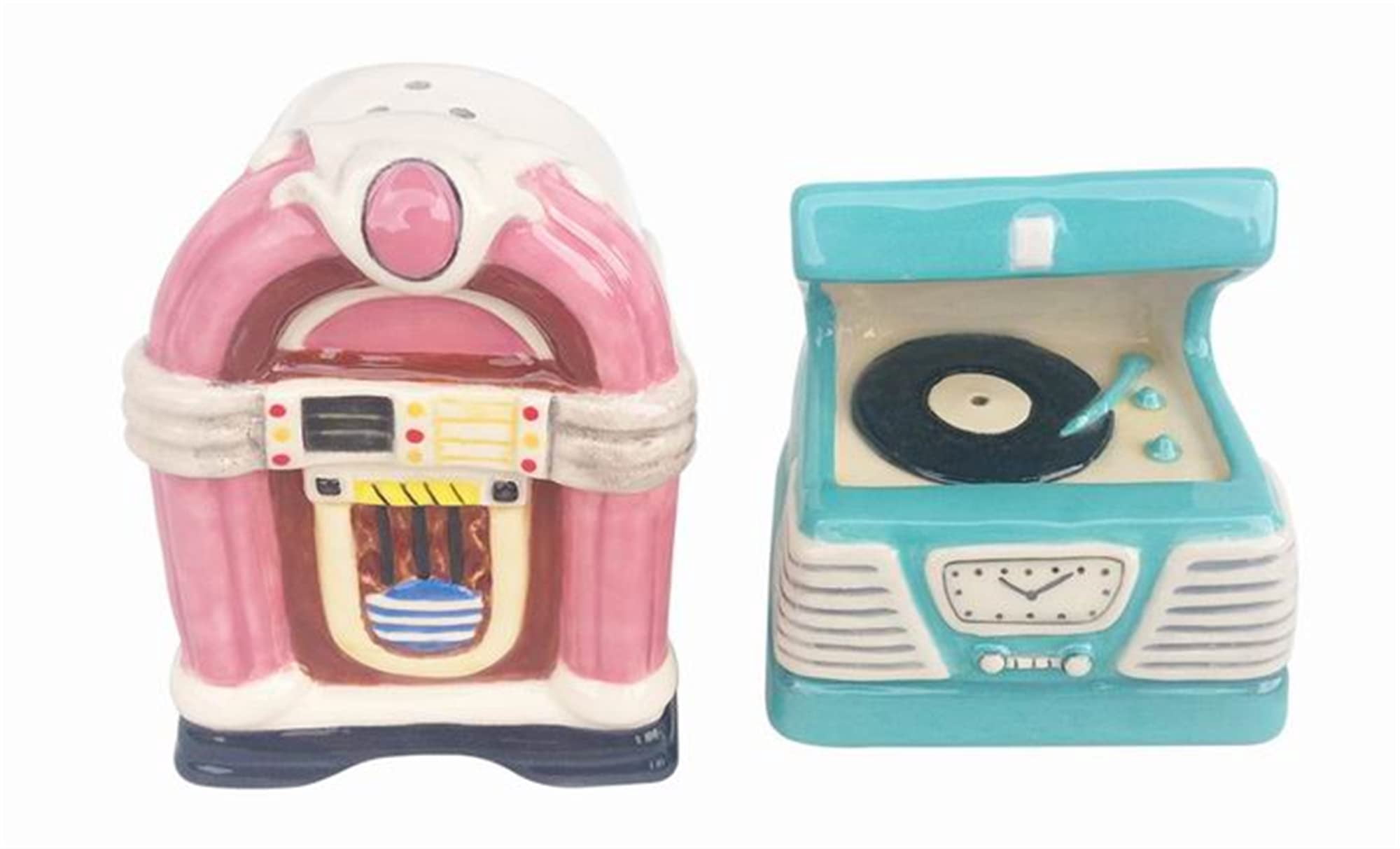 Blue Sky Ceramic Juke Box Salt and Pepper Set, 3.50-inch Height, Set of ...