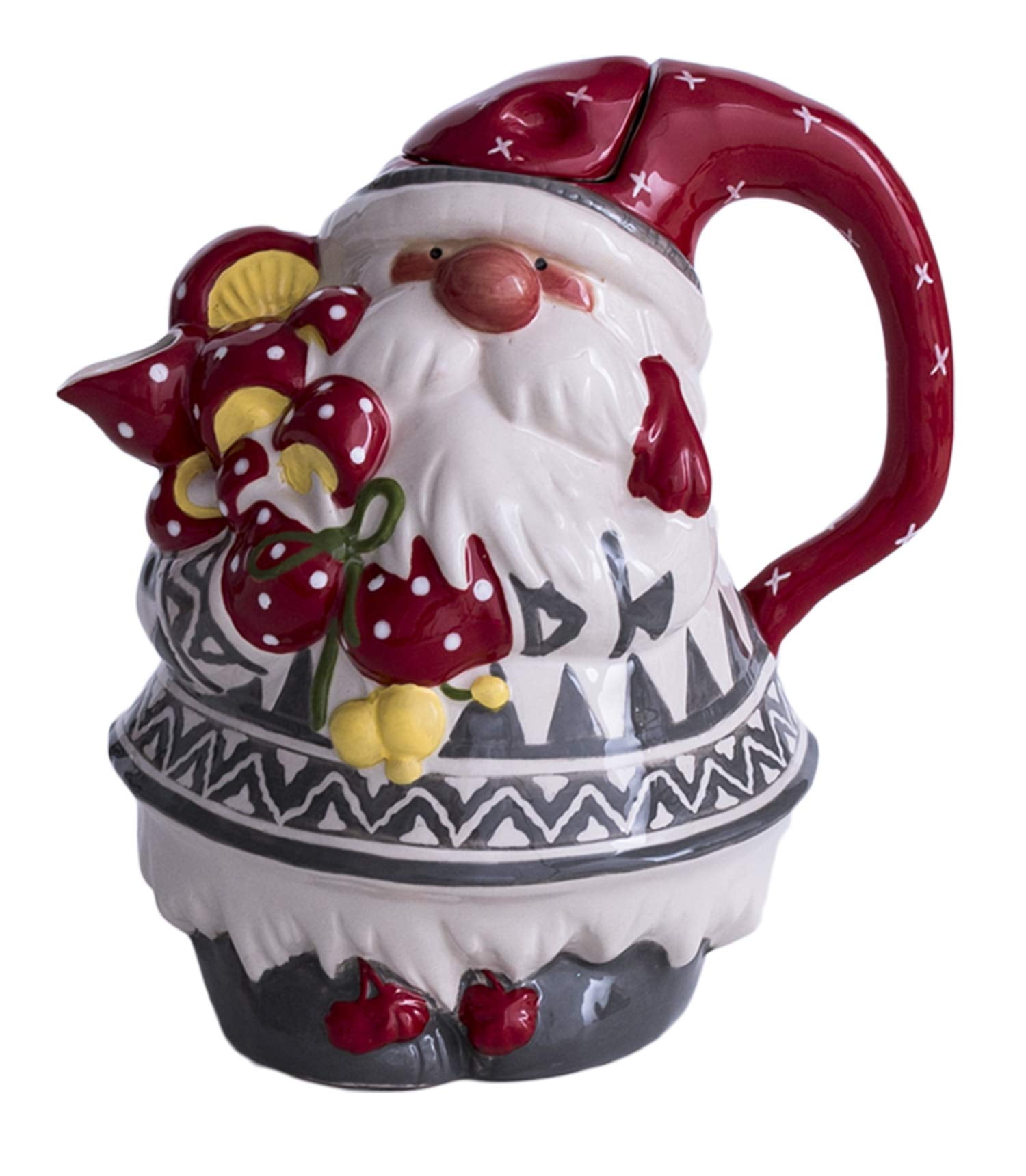 Blue Sky Ceramics Christmas Gnome Teapot, Multi (17408) - Walmart.com