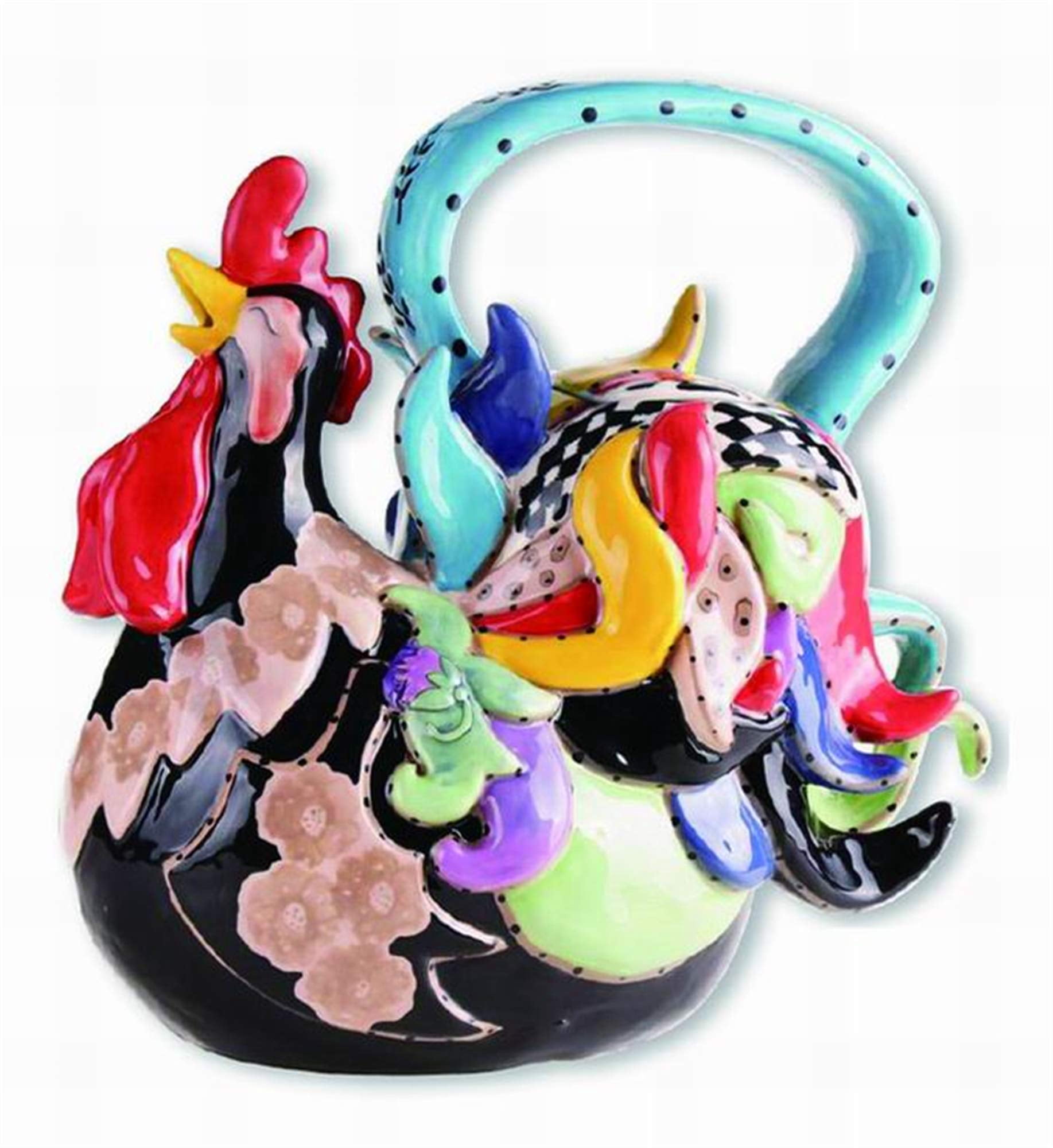Blue Sky Ceramics Funky Black Rooster Teapot - Walmart.com