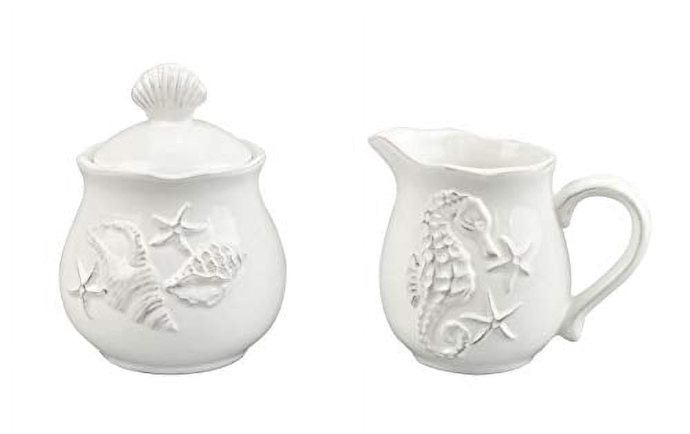 Blue Sky Clayworks Laguna Coastal Sugar & Creamer Set, 5” x 4” x 5 ...