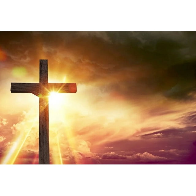 Blue Sky Christian Cross Backdrop Easter Religious Heaven Crucifix ...