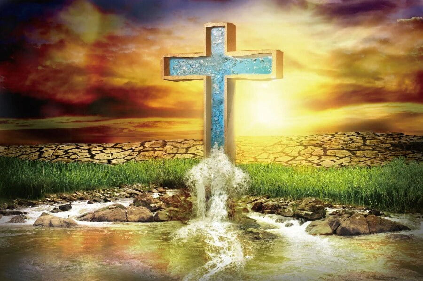 Blue Sky Christian Cross Backdrop Easter Religious Heaven Crucifix ...