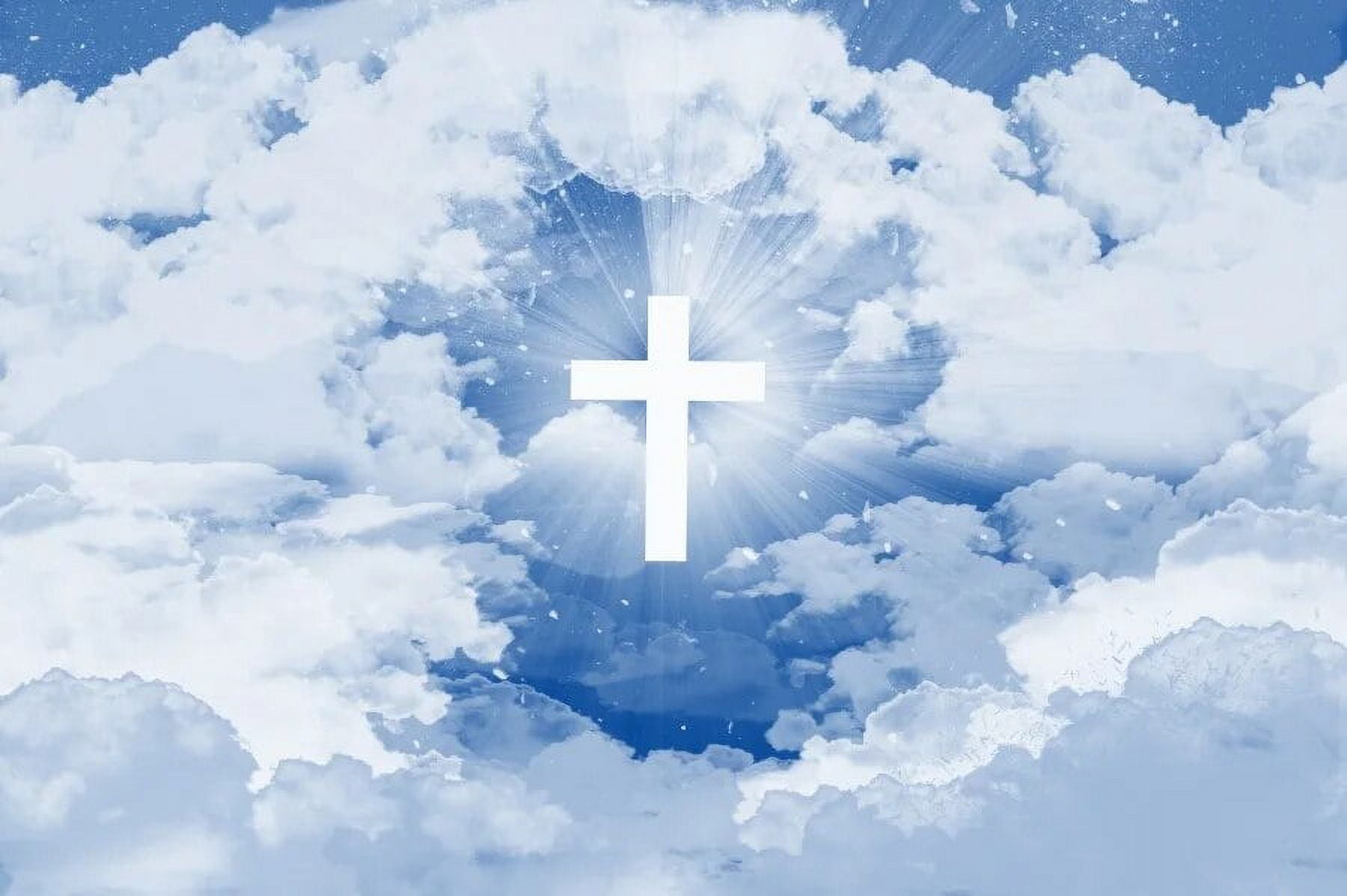 Blue Sky Christian Cross Backdrop Easter Religious Heaven Crucifix ...