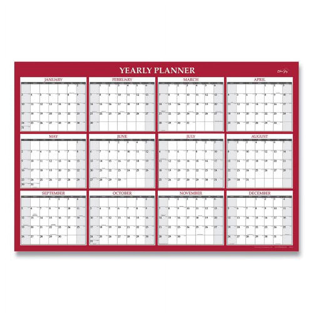 Blue Sky Classic Red Laminated Erasable Wall Calendar, Classic Red ...
