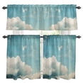 Blue Sky Cloud Kitchen Curtains Set for Windows, Retro Rustic Nature ...