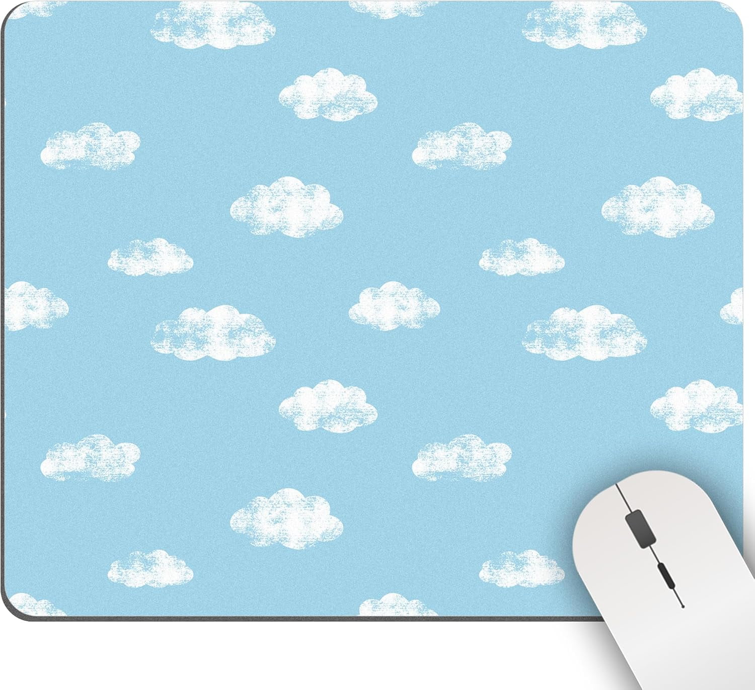 Blue Sky Cloud Mouse Pad Cute Square Computer Mousepads with NonSlip ...