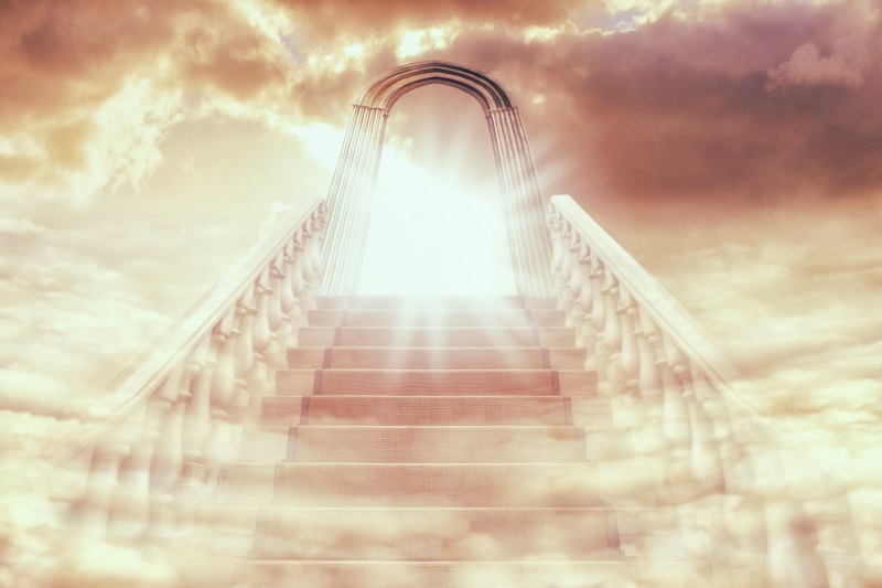 Blue Sky Clouds Heaven Backdrop Stairs To Paradise Holy Light Church ...