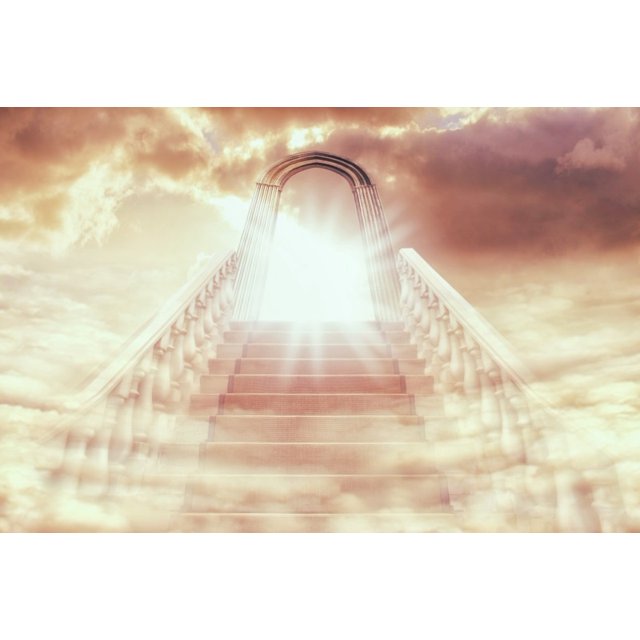 Blue Sky Clouds Heaven Backdrop Stairs To Paradise Holy Light Church ...
