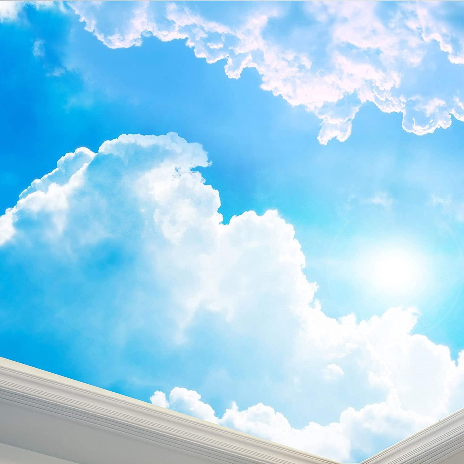 Blue Sky and Clouds Wall Mural (36X48) - Natural Scenery Design with ...