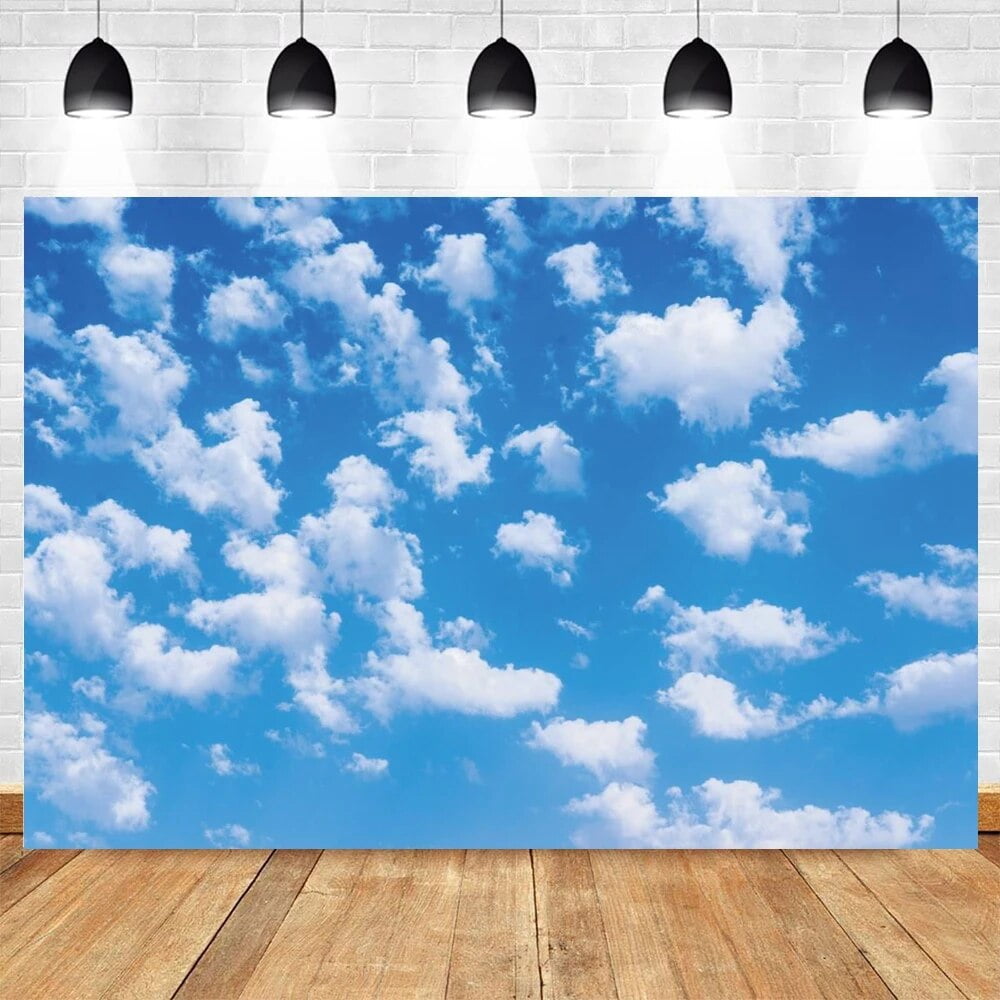 Blue Sky Cloudy Natural scenery Photocall Backdrop Baby Shower Birthday ...