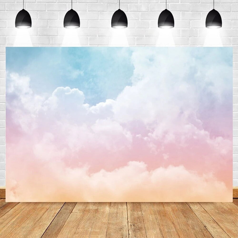 Blue Sky Cloudy Natural scenery Photocall Backdrop Baby Shower Birthday ...
