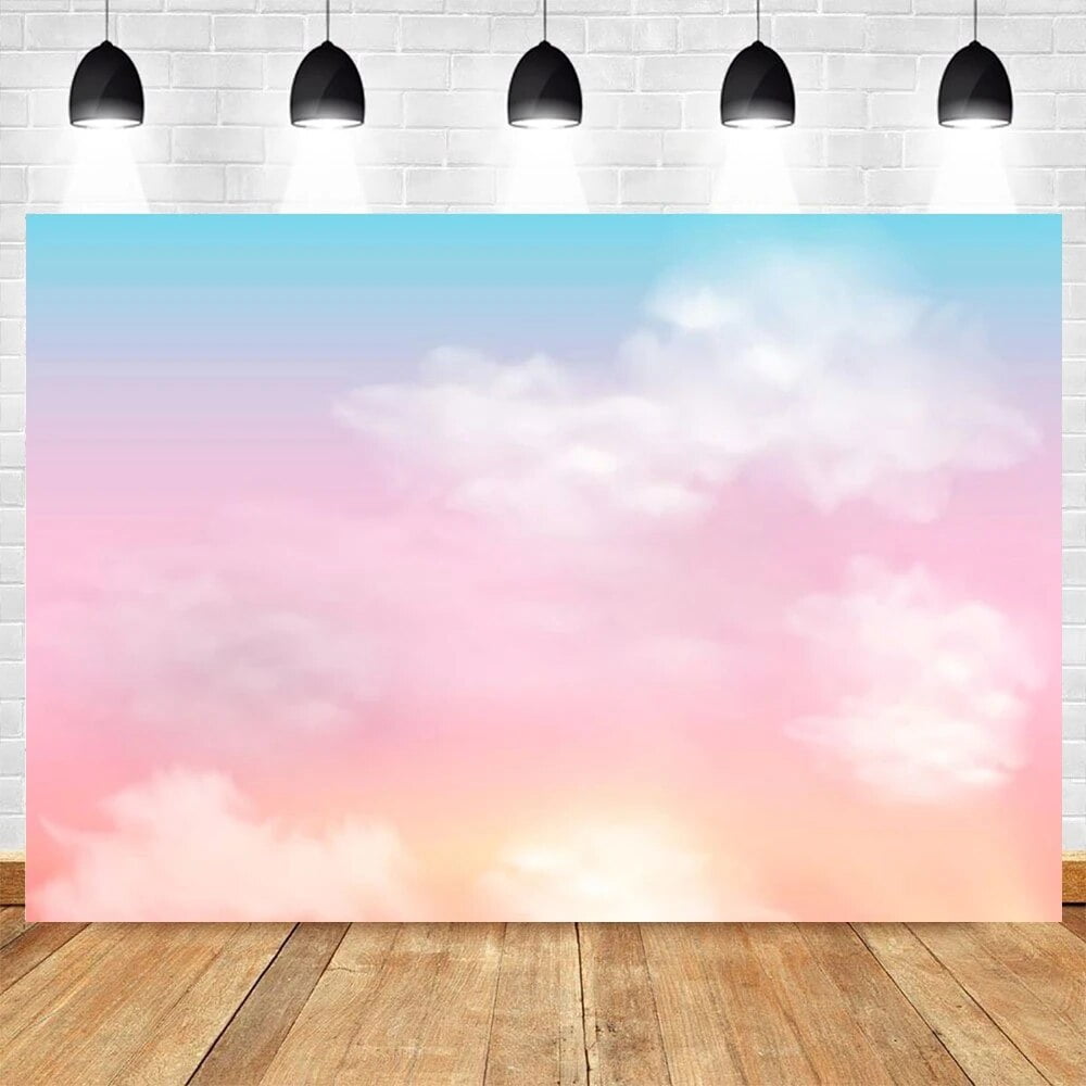 Blue Sky Cloudy Natural scenery Photocall Backdrop Baby Shower Birthday ...