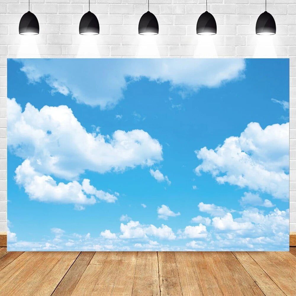 Blue Sky Cloudy Natural scenery Photocall Backdrop Baby Shower Birthday ...