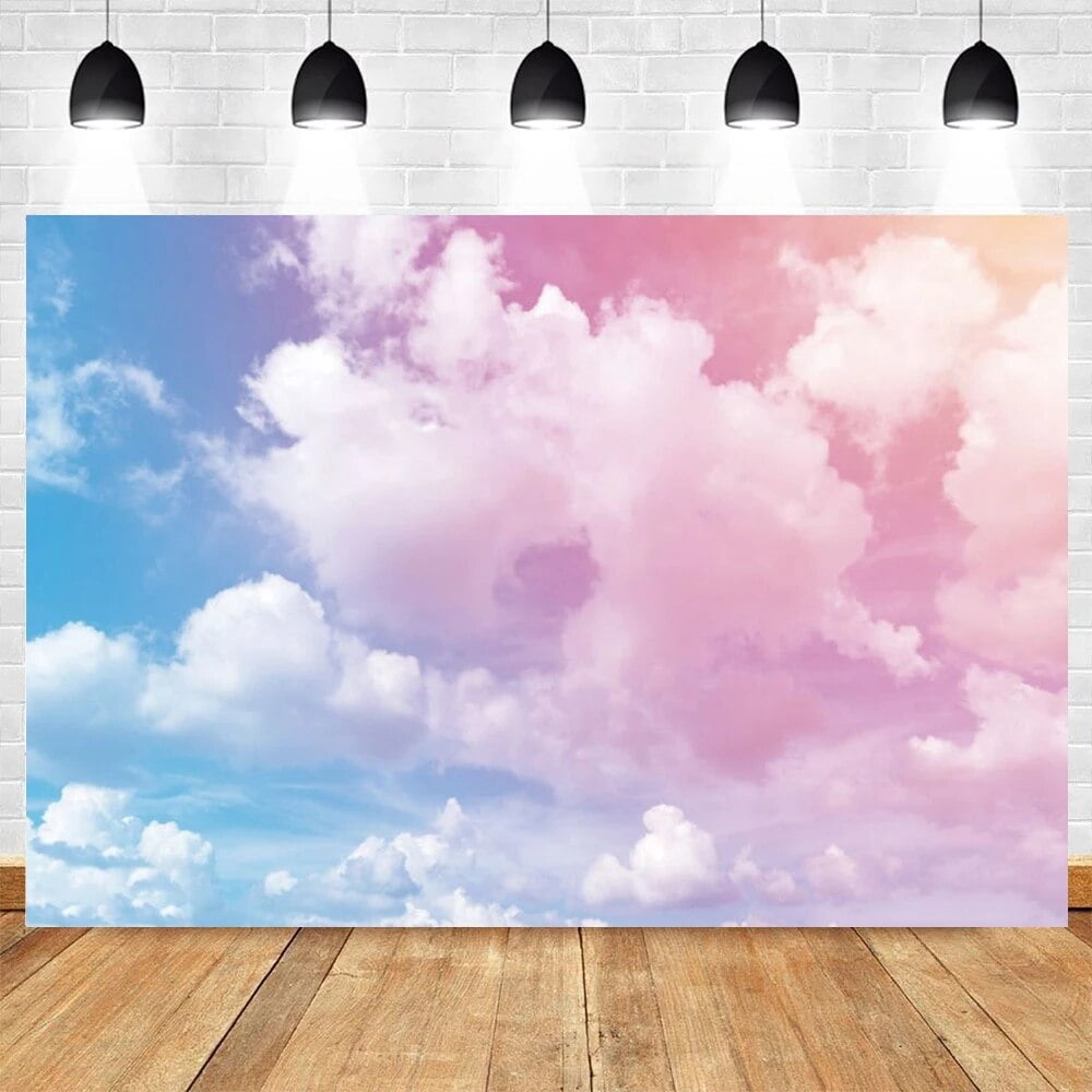 Blue Sky Cloudy Natural scenery Photocall Backdrop Baby Shower Birthday ...