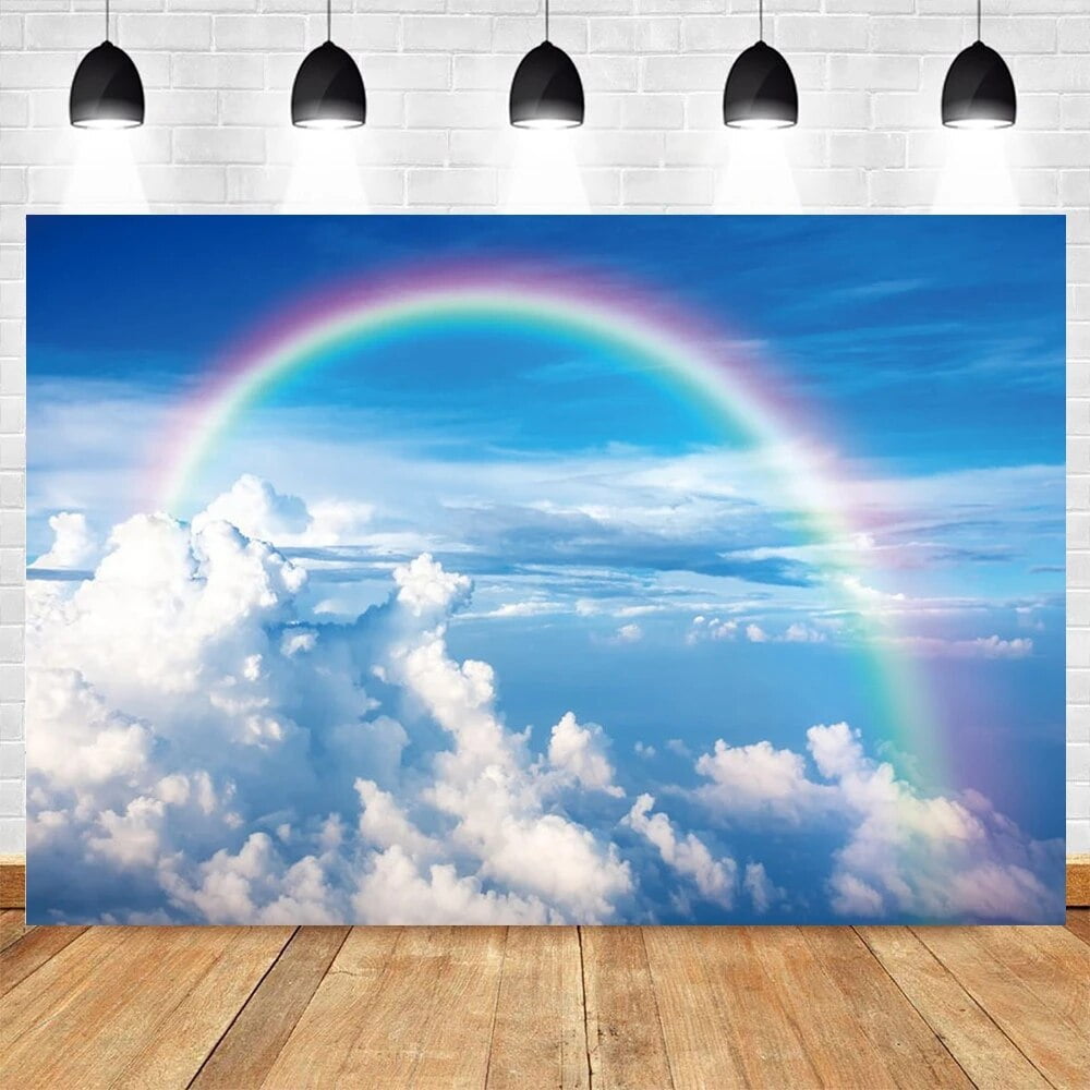 Blue Sky Cloudy Natural scenery Photocall Backdrop Baby Shower Birthday ...