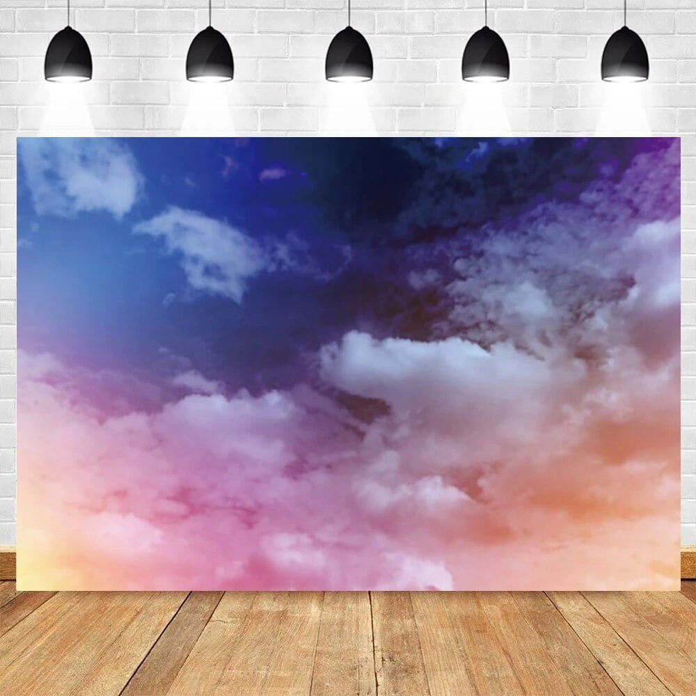 Blue Sky Cloudy Natural scenery Photocall Backdrop Baby Shower Birthday ...