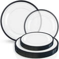 Blue Sky Contrast Collection SSF20 Clear With Black Rim Combo Plate Set ...