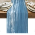 Blue Sky Cotton Linen Table Runner Modern Abstract Gradient Blue ...