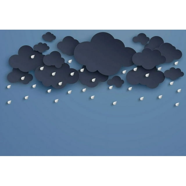Blue Sky Dark Clouds Rain Photography Backgrounds Cartoon Party Photo ...