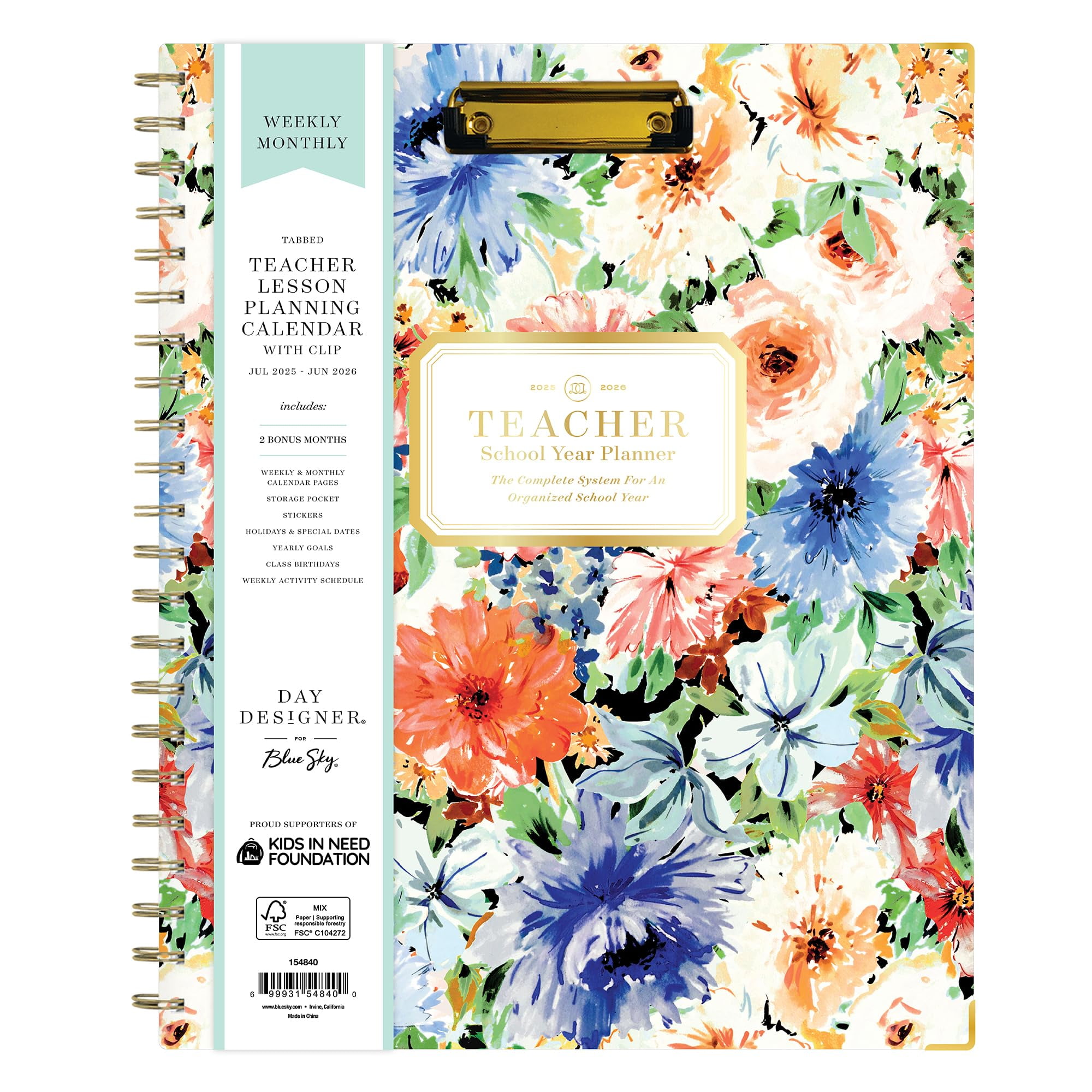 Blue Sky Day Designer 2025-2026 Academic Year Weekly and Monthly ...