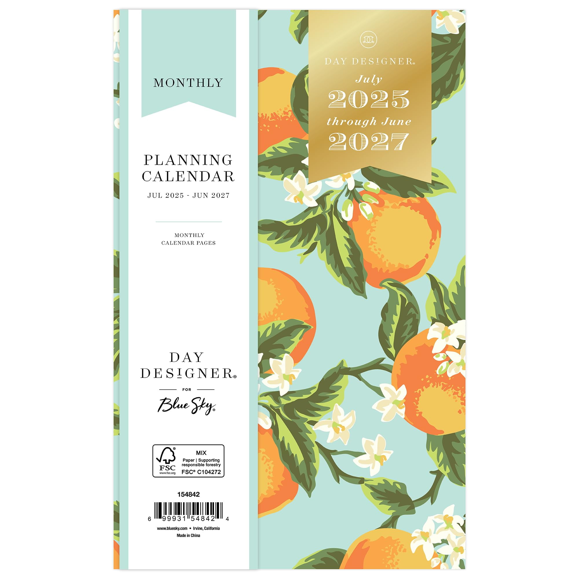 Blue Sky Day Designer 2025-2027 Monthly Academic Year 24 Month Planner ...