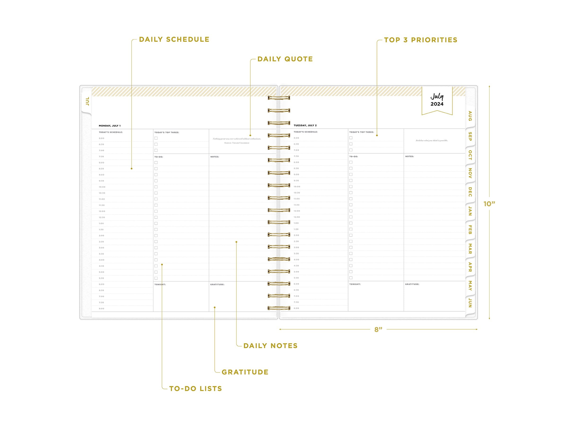 Blue Sky Day Designer - Daily planner - 2024-2025 - day to page/month ...