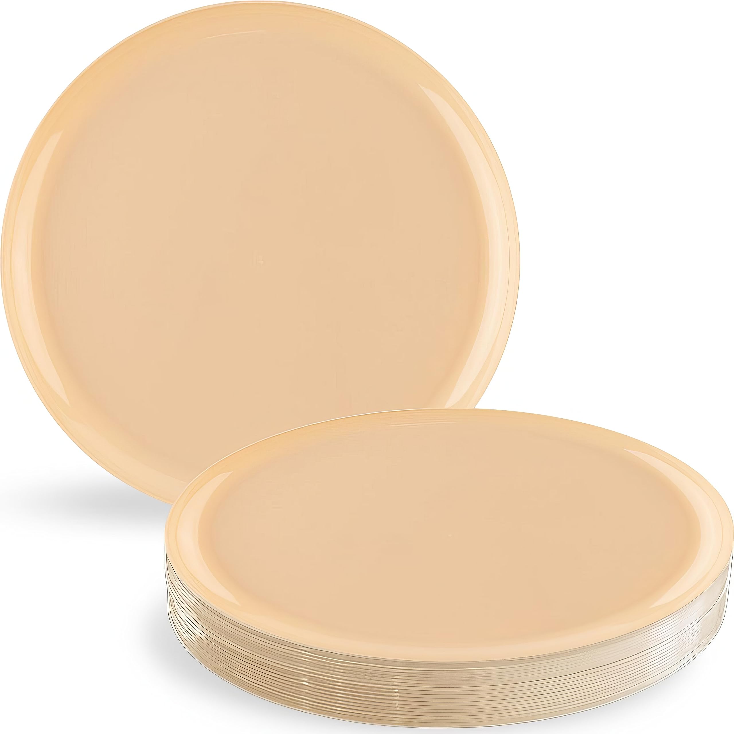 Blue Sky Edge Beige Disposable Plastic AFN1Plates 6.3" Round (10 Count ...