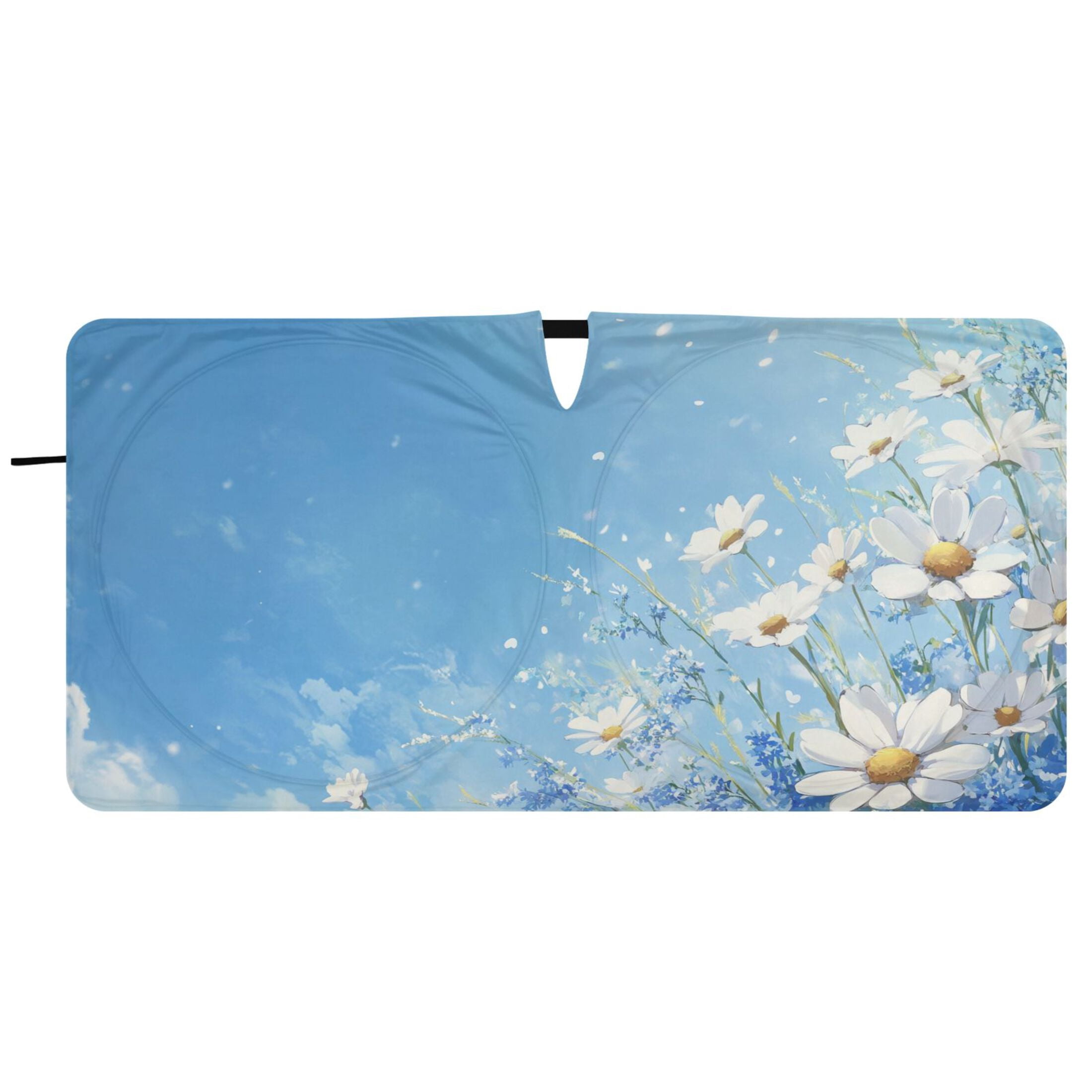 Blue Sky Flowers Car Windshield Sun Shade Foldable Front Window Shades ...