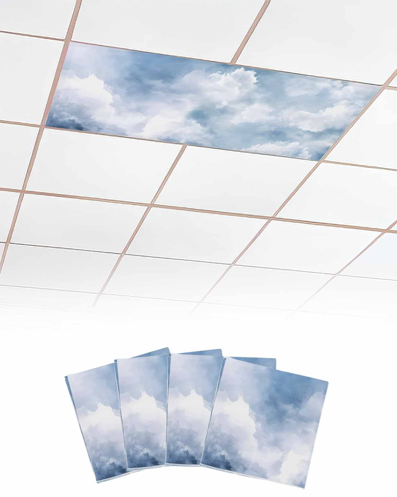 Blue Sky Fluorescent Light Covers for Ceiling Lights 4x2 feet,4 Pack ...
