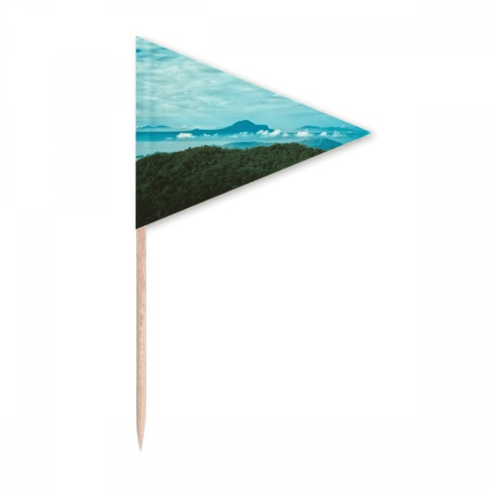 Blue Sky Green Forestry Science Nature Scenery Toothpick Triangle ...