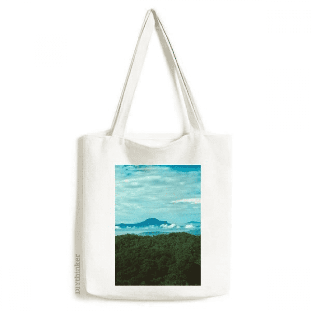 Blue Sky Green Forestry Science Nature Scenery Tote Canvas Bag Shopping ...
