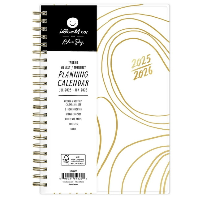 Blue Sky Idlewild 2025-2026 Weekly and Monthly Academic Year Planner ...