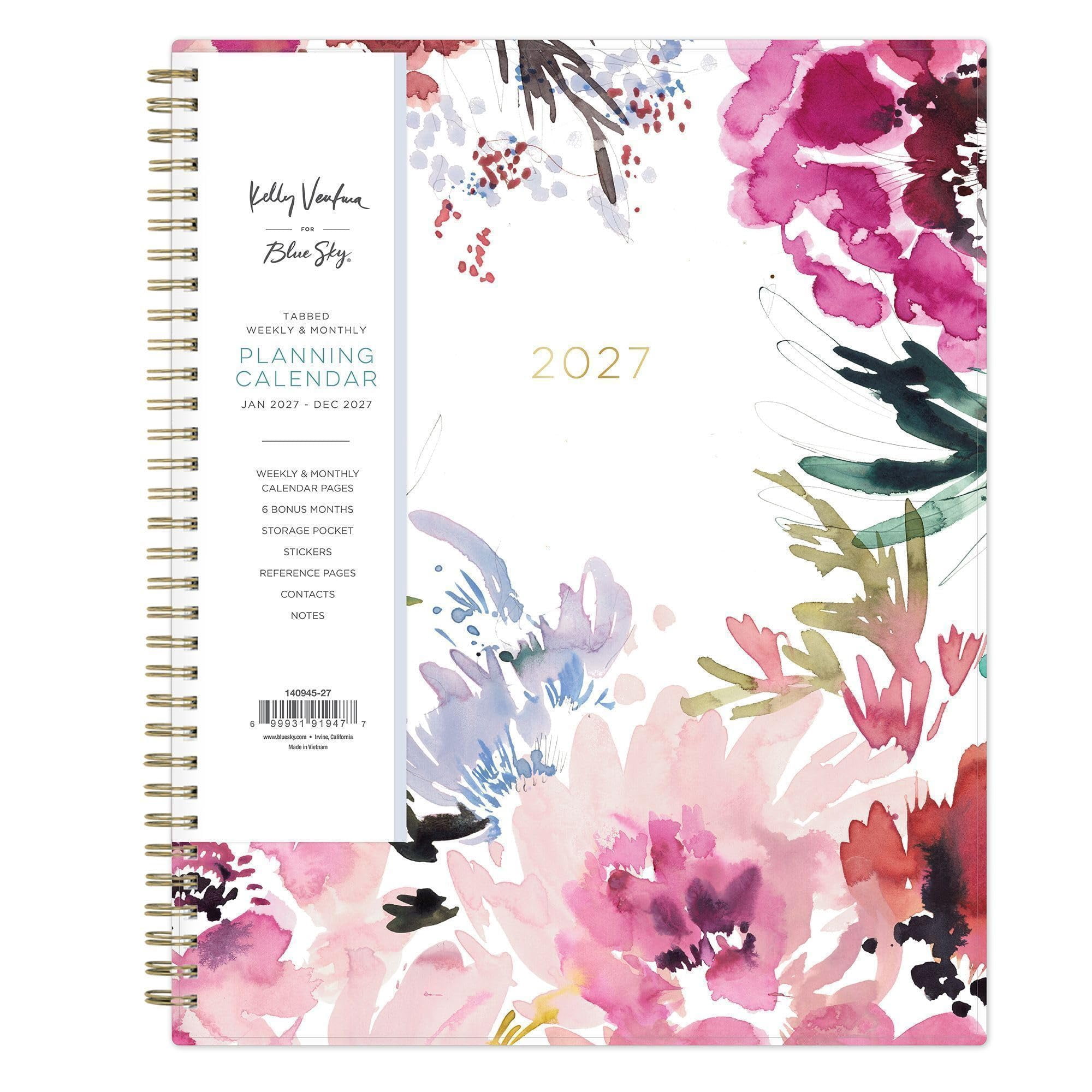 Blue Sky Kelly Ventura 2027 Weekly and Monthly Planner Calendar ...