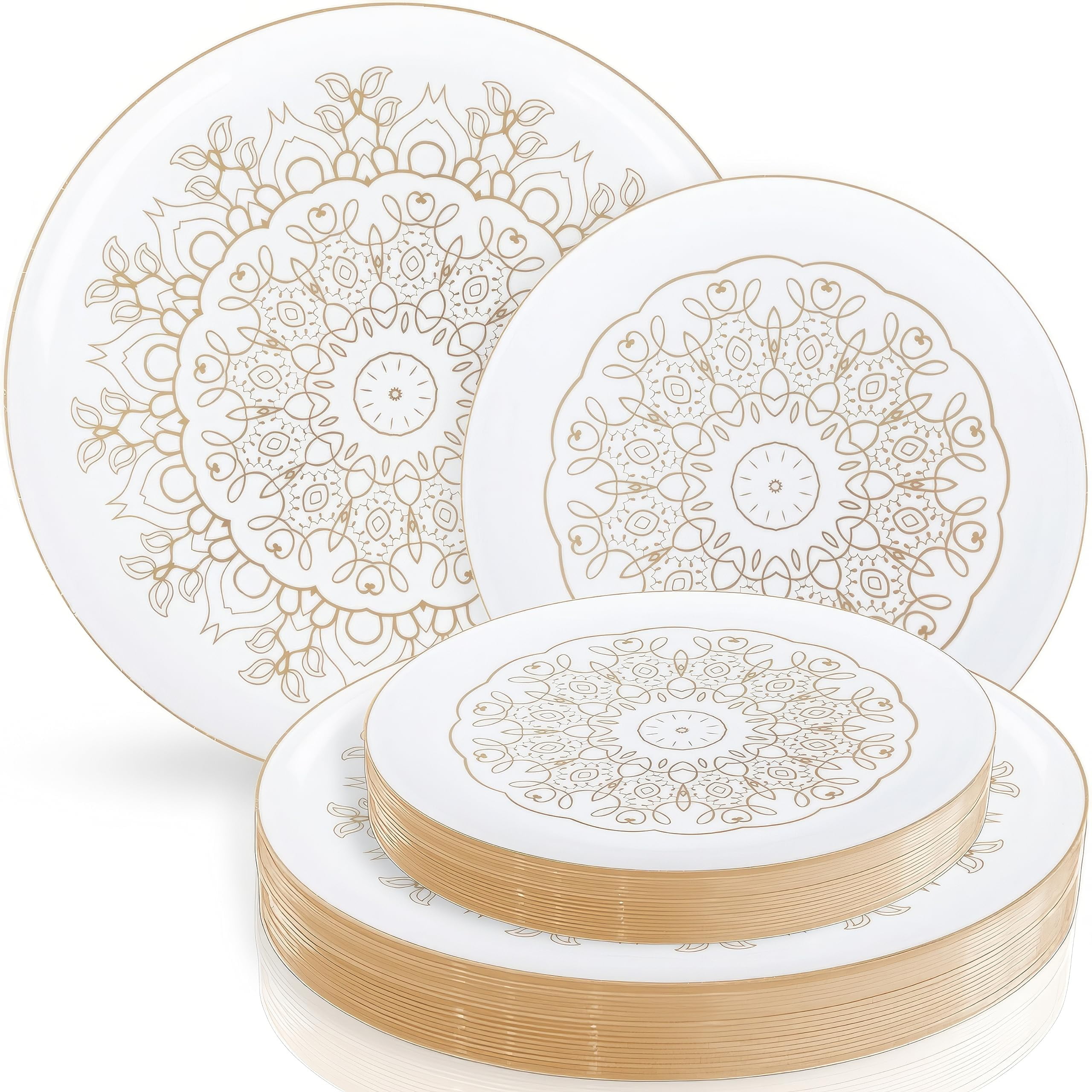 Blue Sky Medallion Gold Disposable Plastic AFN1Plates - (20 Count) 8 ...