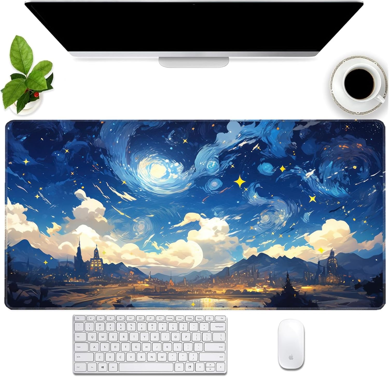 Blue Sky Mouse Pads for Desk, Keyboard and Mouse Pad, Desk Pad Mat, Waterproof Desk Pad with Non ...