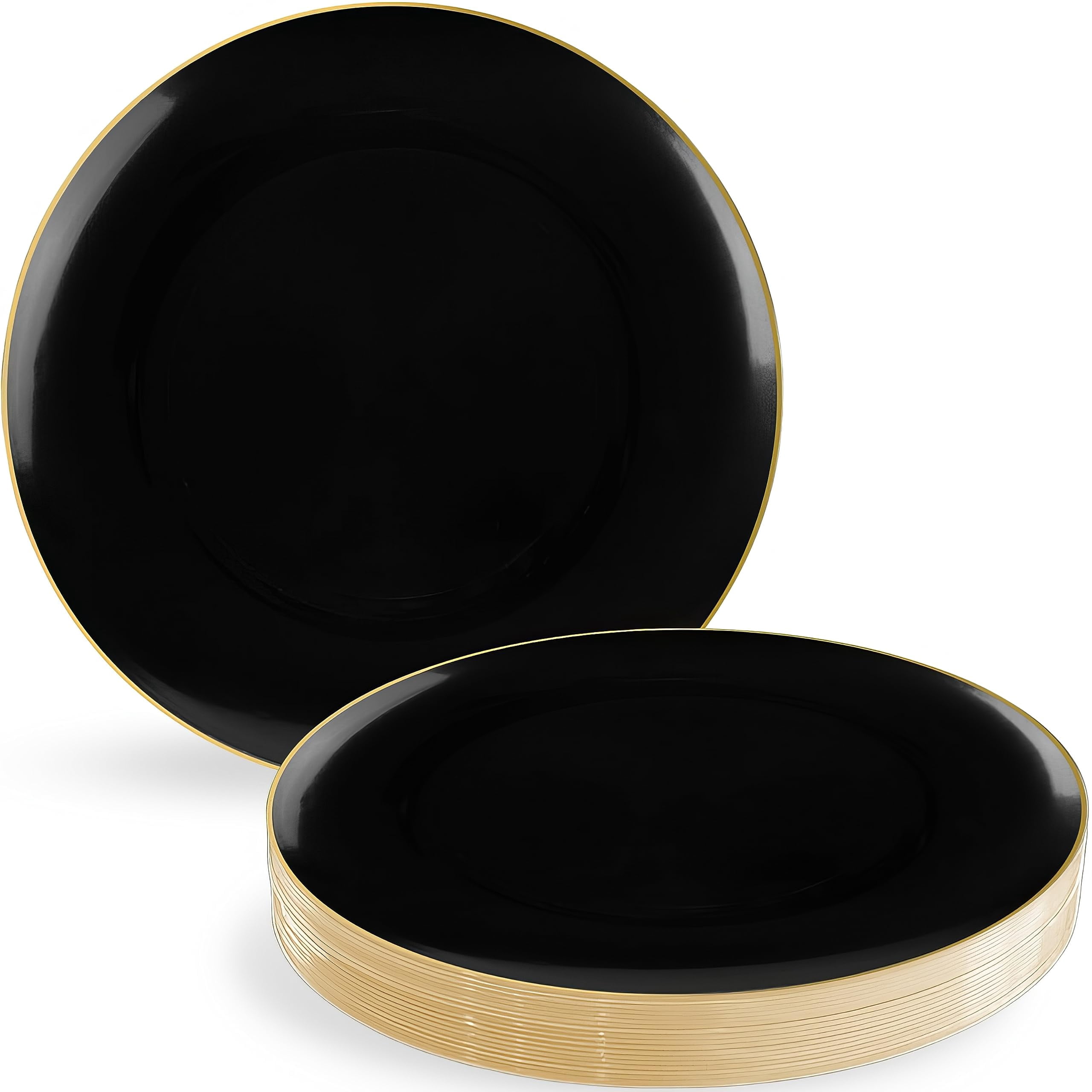 Blue Sky Organic Black/Gold Rim Plates AFN1(10 Pack) - 6" Elegant ...