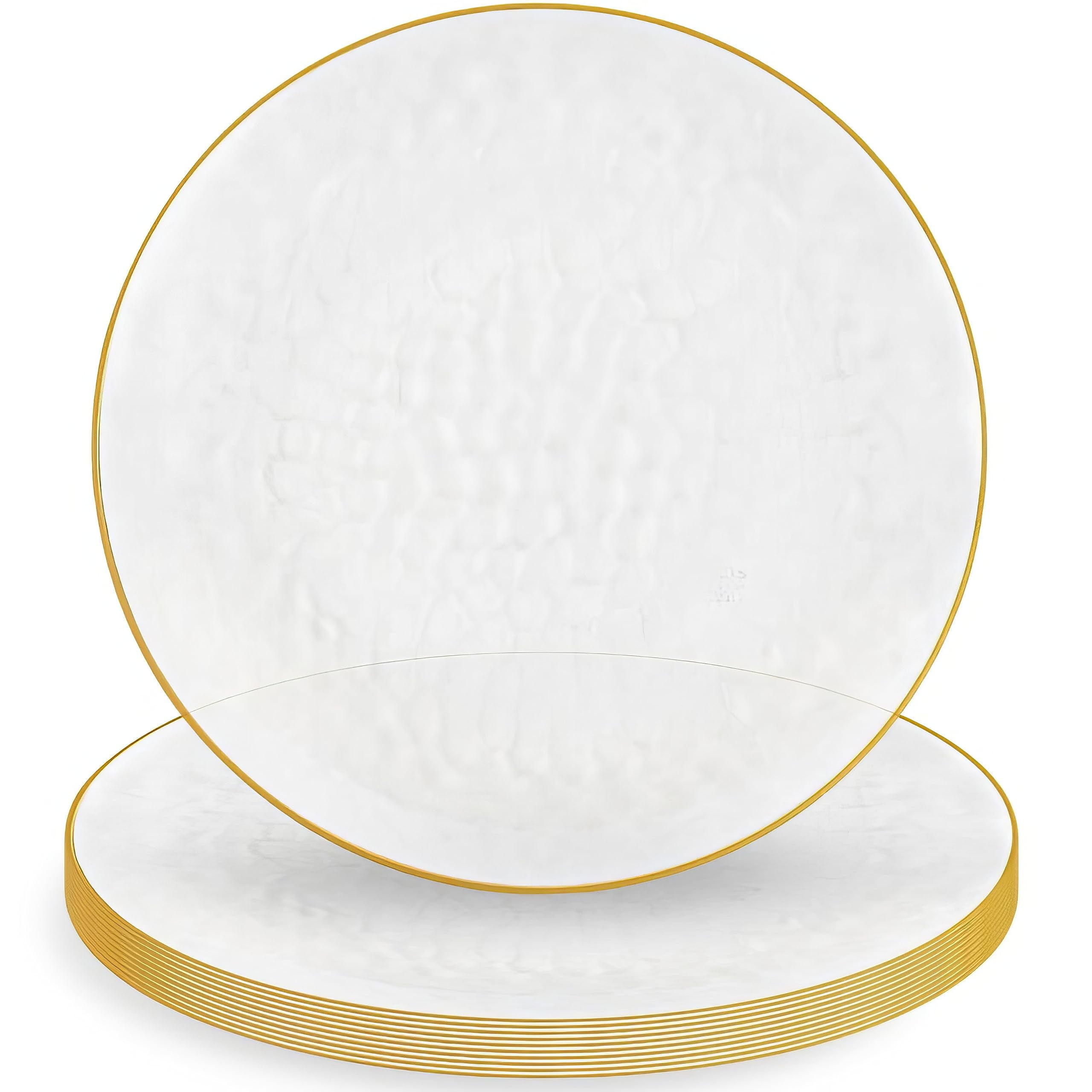 Blue Sky Organic Hammered DHF10 Clear Gold Rim Plates - 10 Count, 9 ...