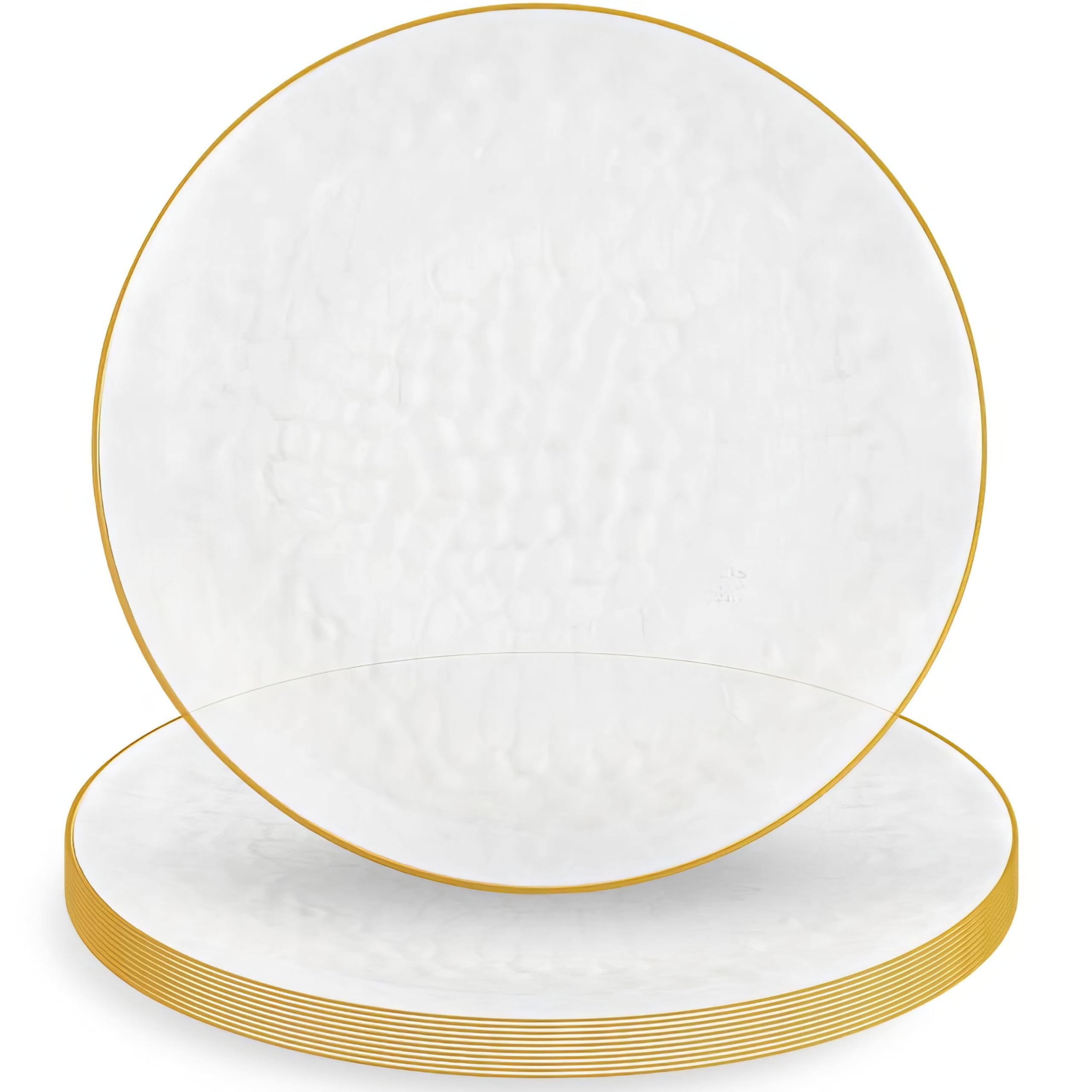 Blue Sky Organic Hammered YPF5 Clear Gold Rim Plates - 10 Count, 10 ...