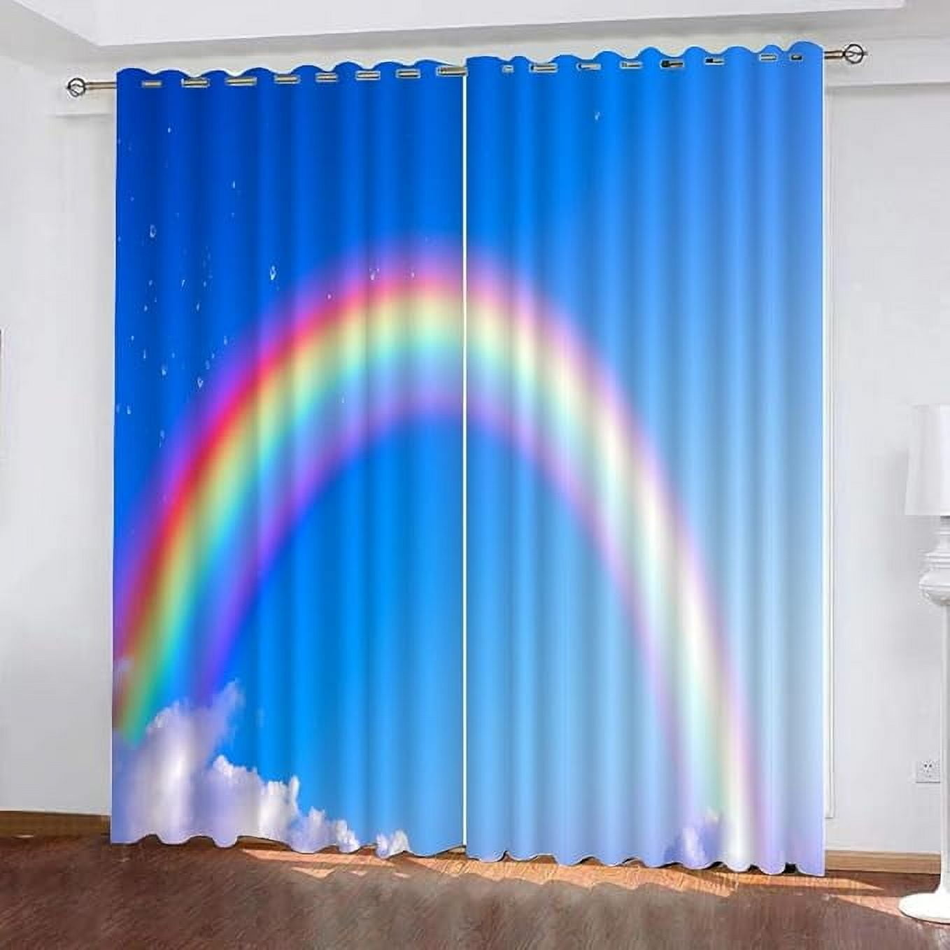 Blue Sky And Rainbow Curtains, Beautiful Sky 3D Grommet Thermal ...