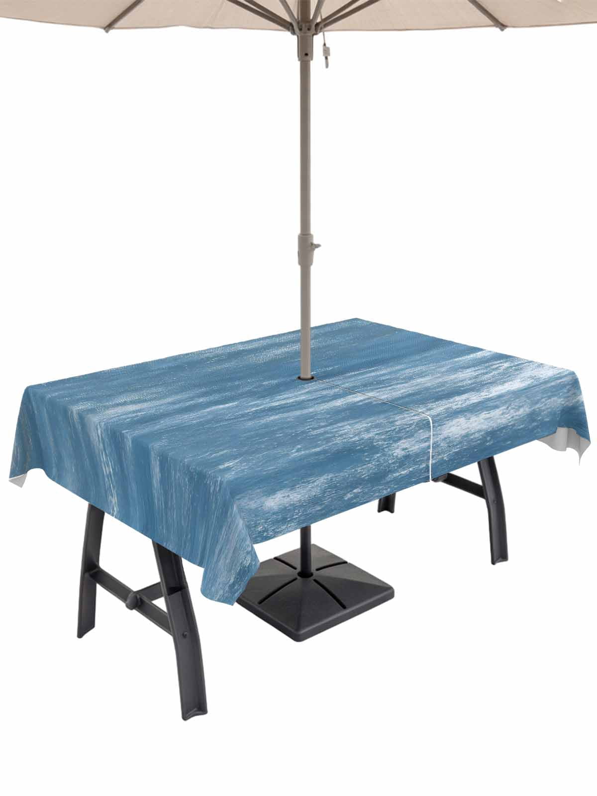 Blue Sky Rectangle Outdoor Tablecloth with Umbrella Hole Modern ...