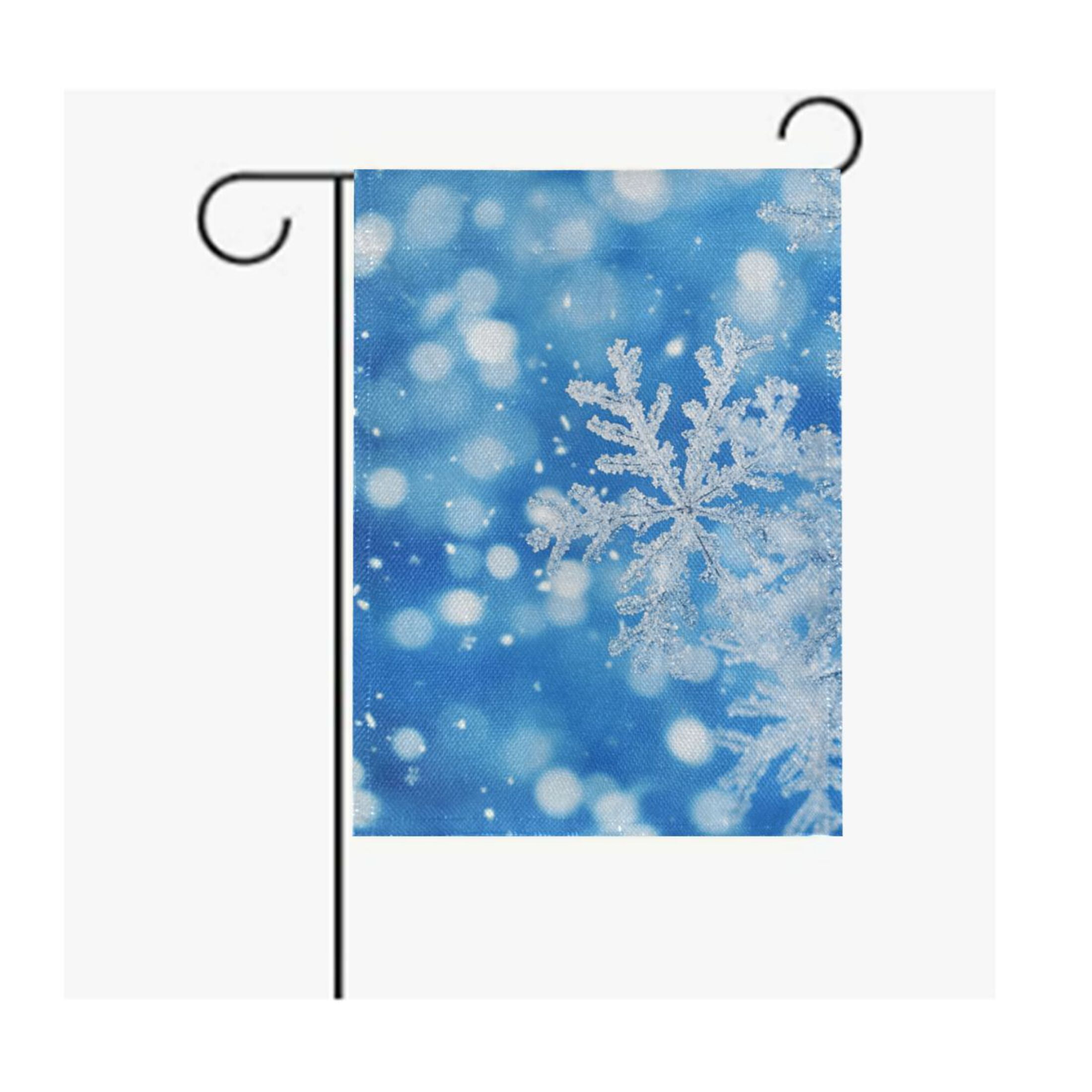 Blue Sky Snowflakes Linenette Garden Flags Decorative Banners Double ...