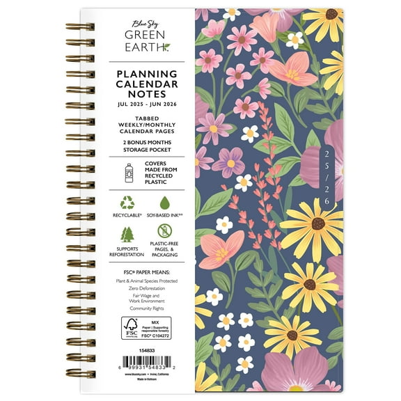 2025-2026 Blue Sky Greta 8.5" X 11" Weekly & Monthly Planner Plastic ...
