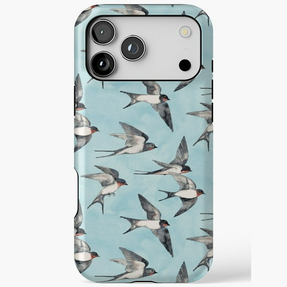 Blue Sky Swallow Bird Flight Artwork iPhone Case 17 16 15 14 13 12 11 Pro Max - Walmart.com